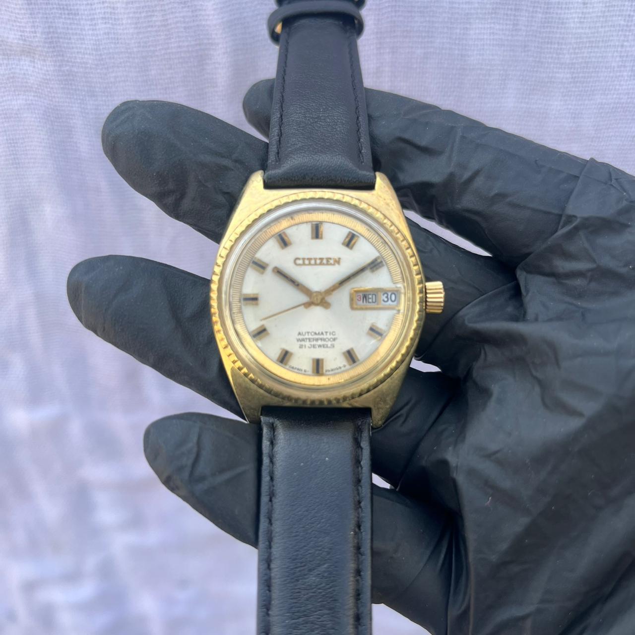 Vintage Citizen Automatic 21 Jewels Gold-Tone Fluted Bezel Watch – BUSHI